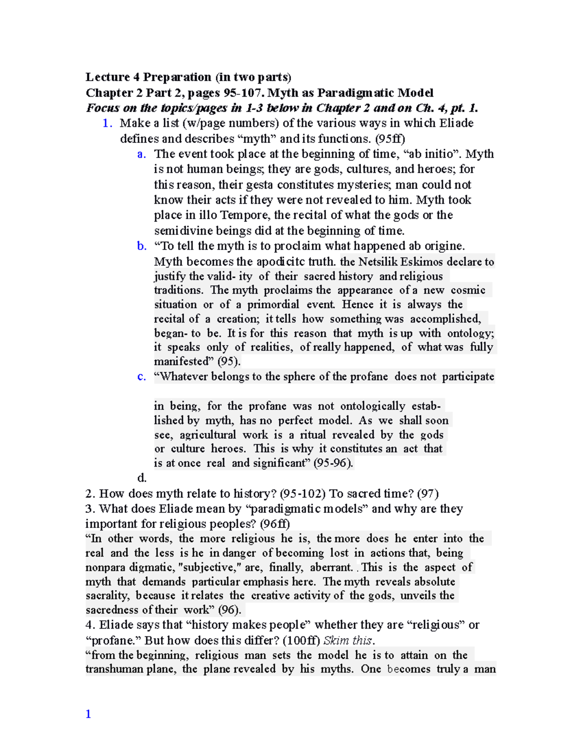 Lecture 4 Preparation - Lecture 4 Preparation (in two parts) Chapter 2 Part 2, pages 95-107 ...