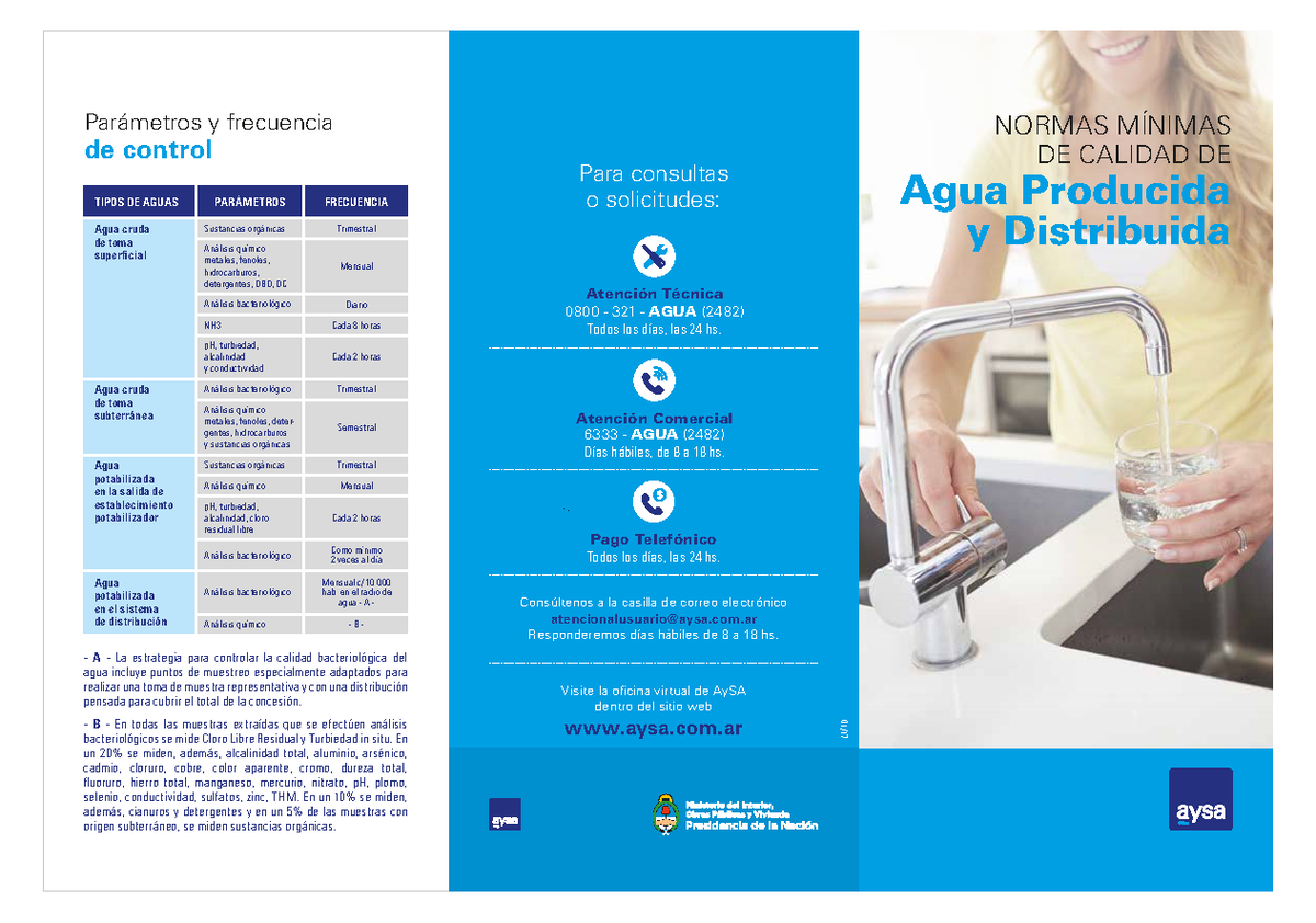 10 Normas de Calidad de Agua - NORMAS MÍNIMAS DE CALIDAD DE Agua Producida y Distribuida ...