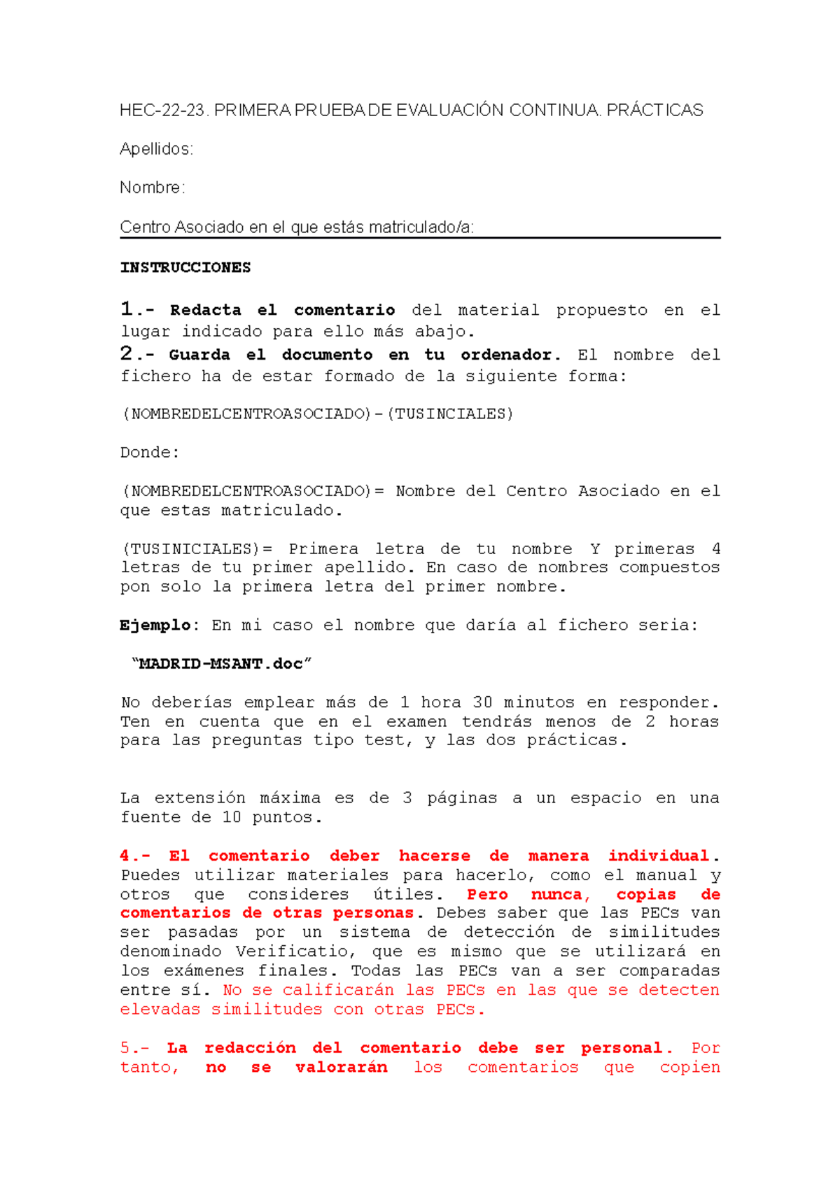 1a PEC HEC 2022-23-Plantilla - HEC-22-23. PRIMERA PRUEBA DE EVALUACIÓN ...