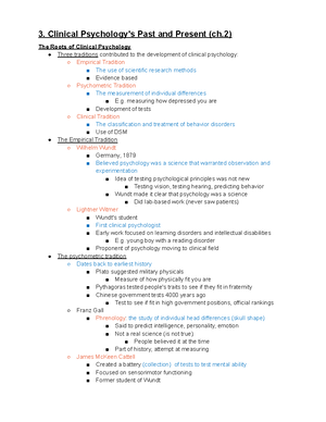 1. Intro What is Clinical Psych - 1. Intro/What is Clinical Psych? "The ...