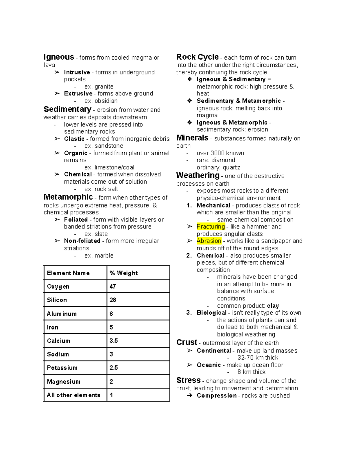Geo up - ....... - Igneous - forms from cooled magma or lava Intrusive ...