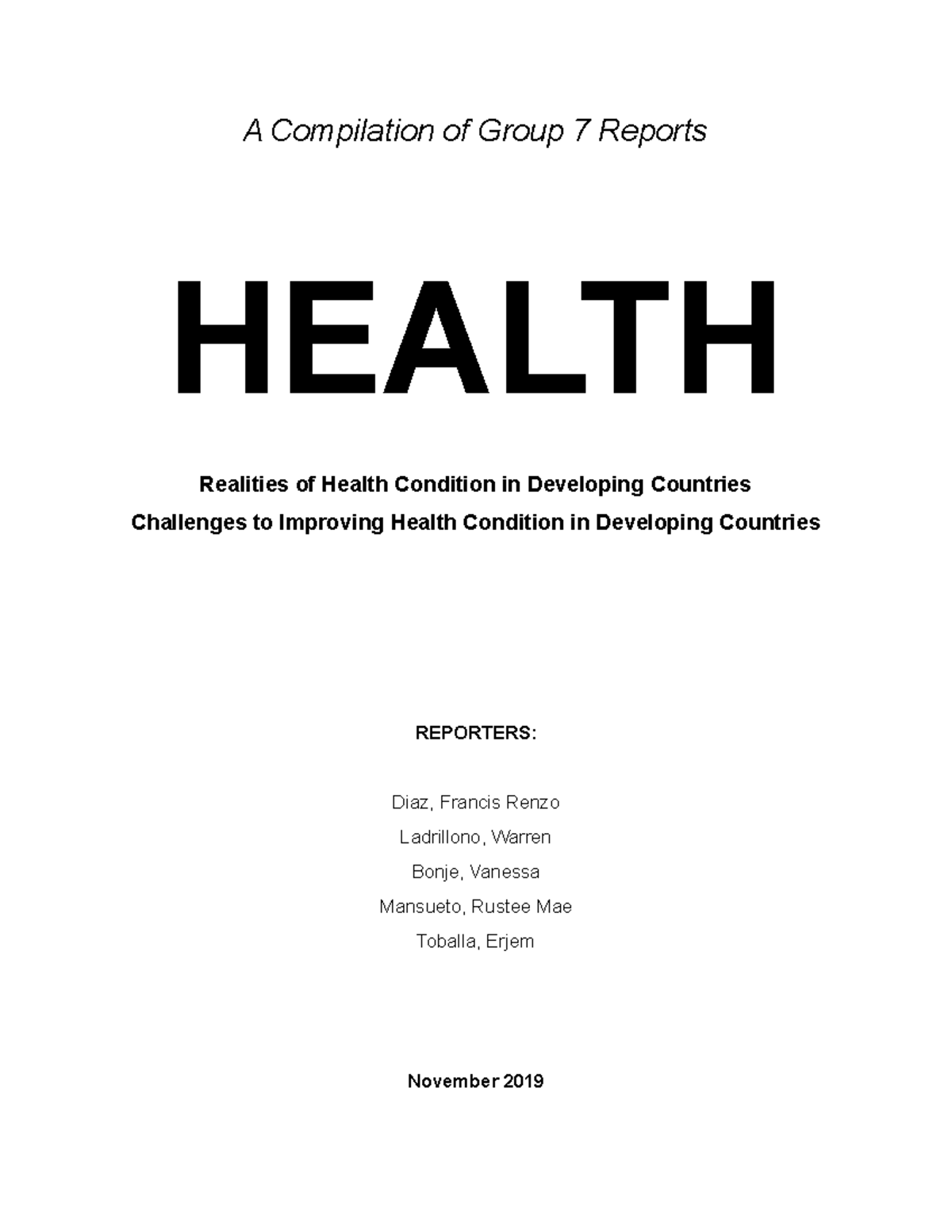 Economic Report Final- Tentative Report - A Compilation of Group 7 ...