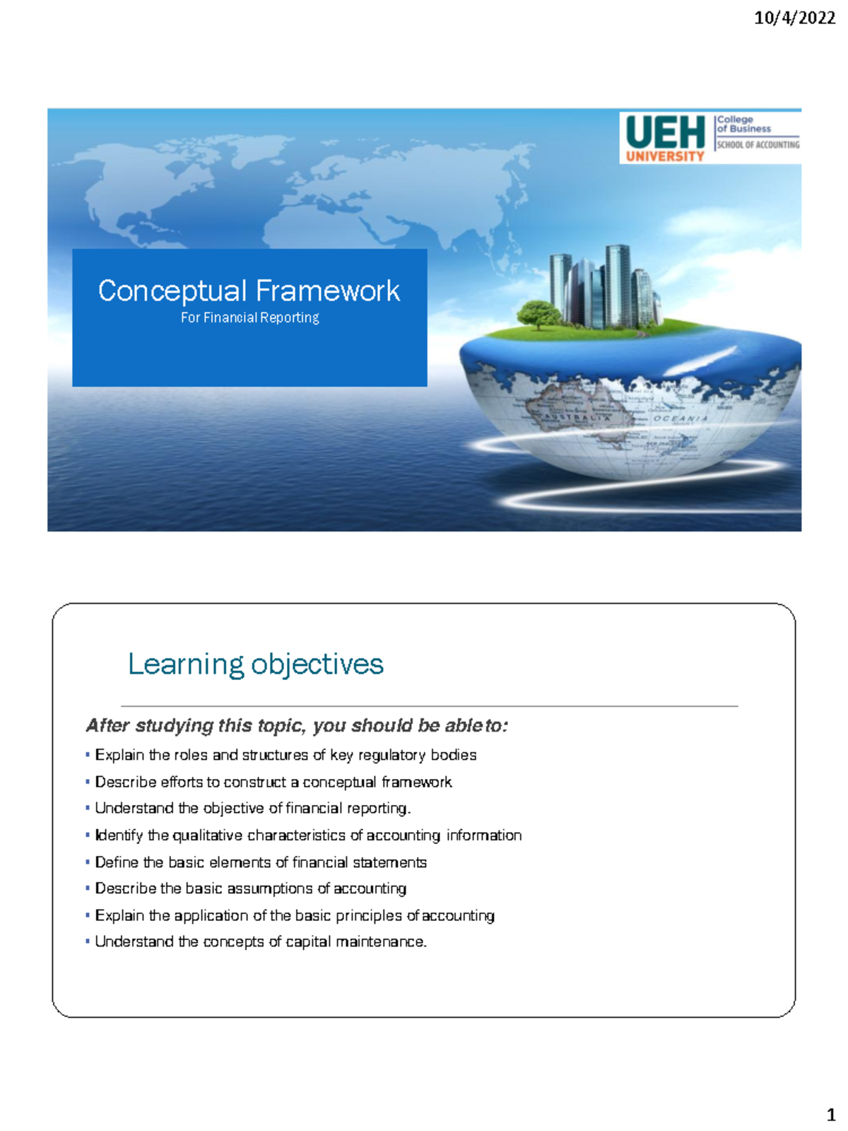 Pdf - Conceptual framework - Conceptual Framework For Financial Reporting Learning objectives ...