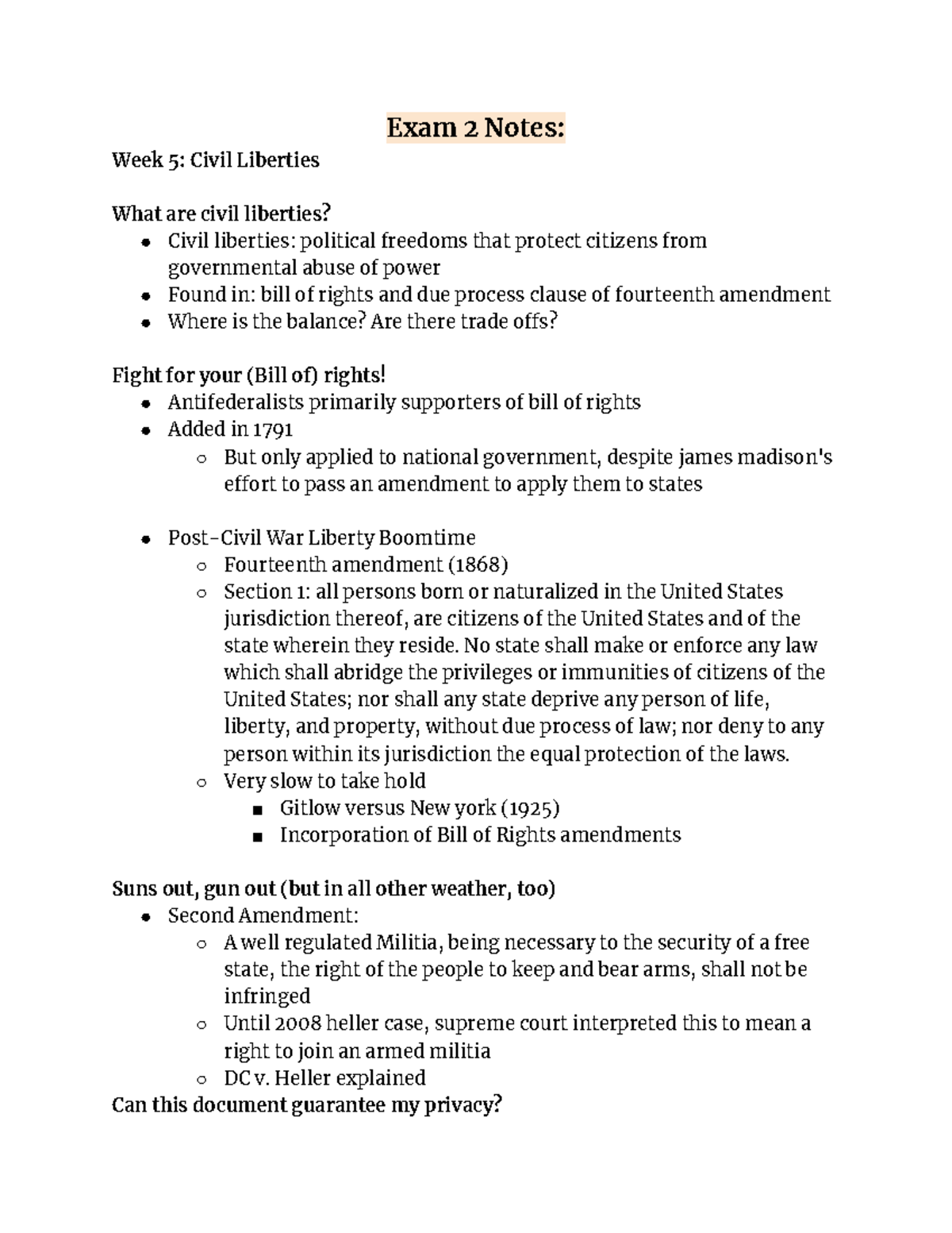 Unit 2 PLS105 Notes - This section of the class is about our civil ...