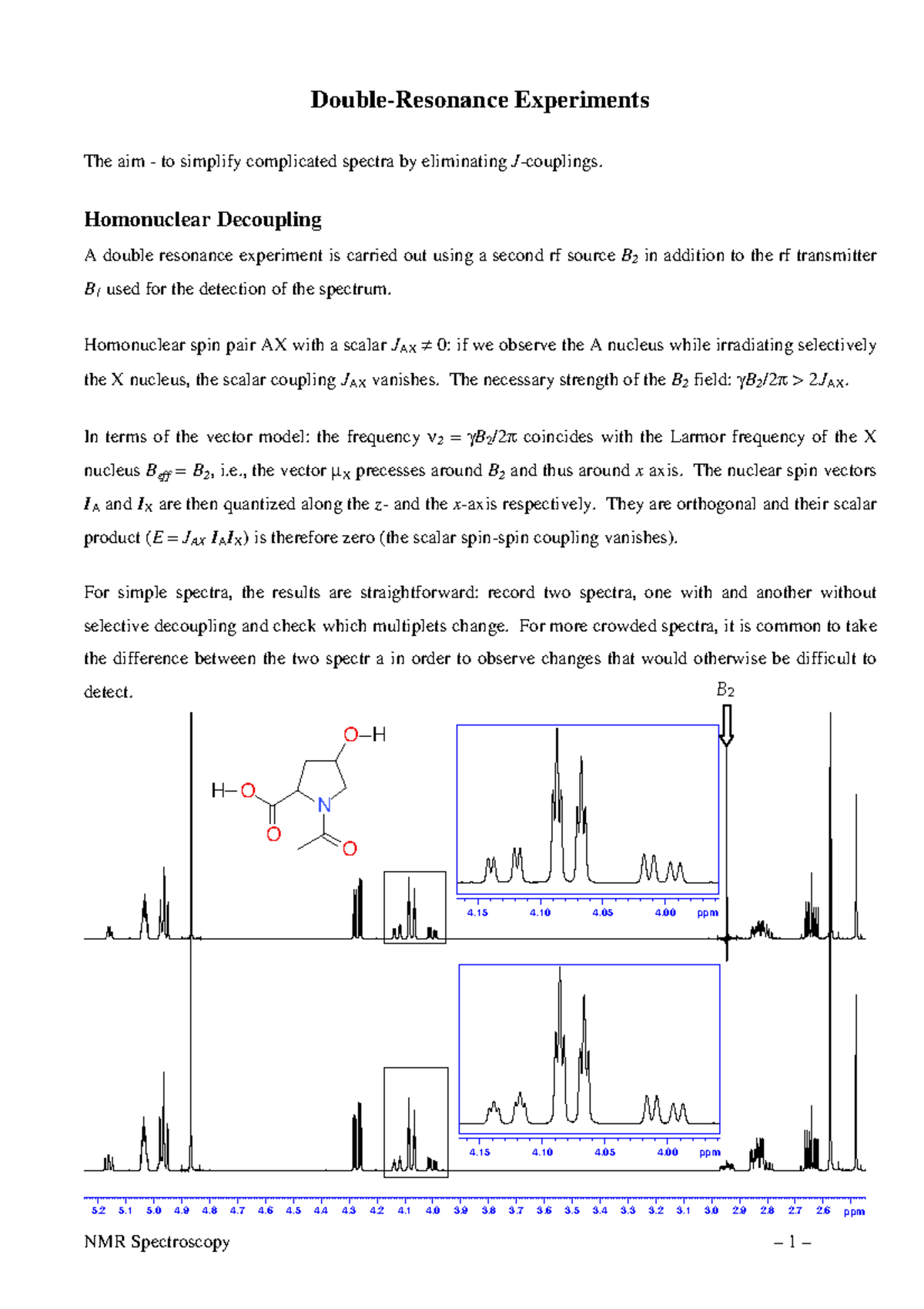 Nuclear magnetic resonance spectroscopy-Double-Resonance Experiments ...