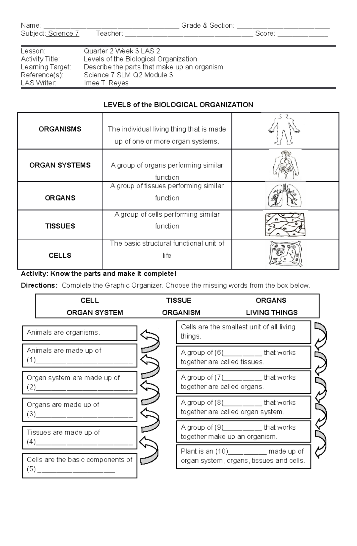 Science 7 Q2 Week3 LAS2 - Name ...
