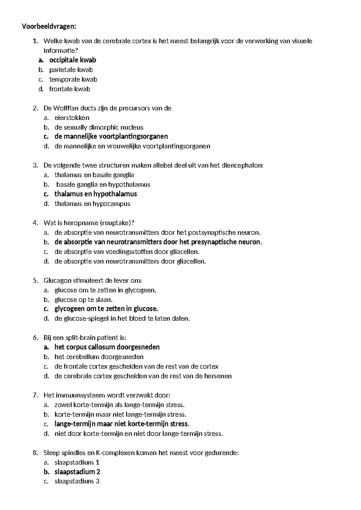 Voorbeeldvragen, Quiz Lecture 1, 2, 3 & 4 - Voorbeeldvragen: 1. Welke ...
