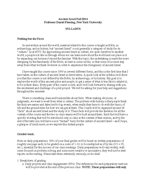 Ancient Israel 2014 - Lecture notes 1-15 - Ancient Israel 2014 Paper No ...