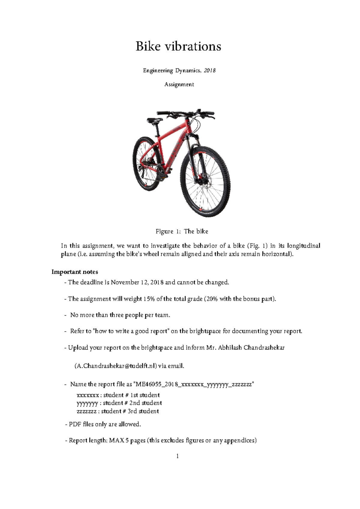 Assignment_2018_bike_vibrations - Assignment CJLF BTTJHONFOU Important ...