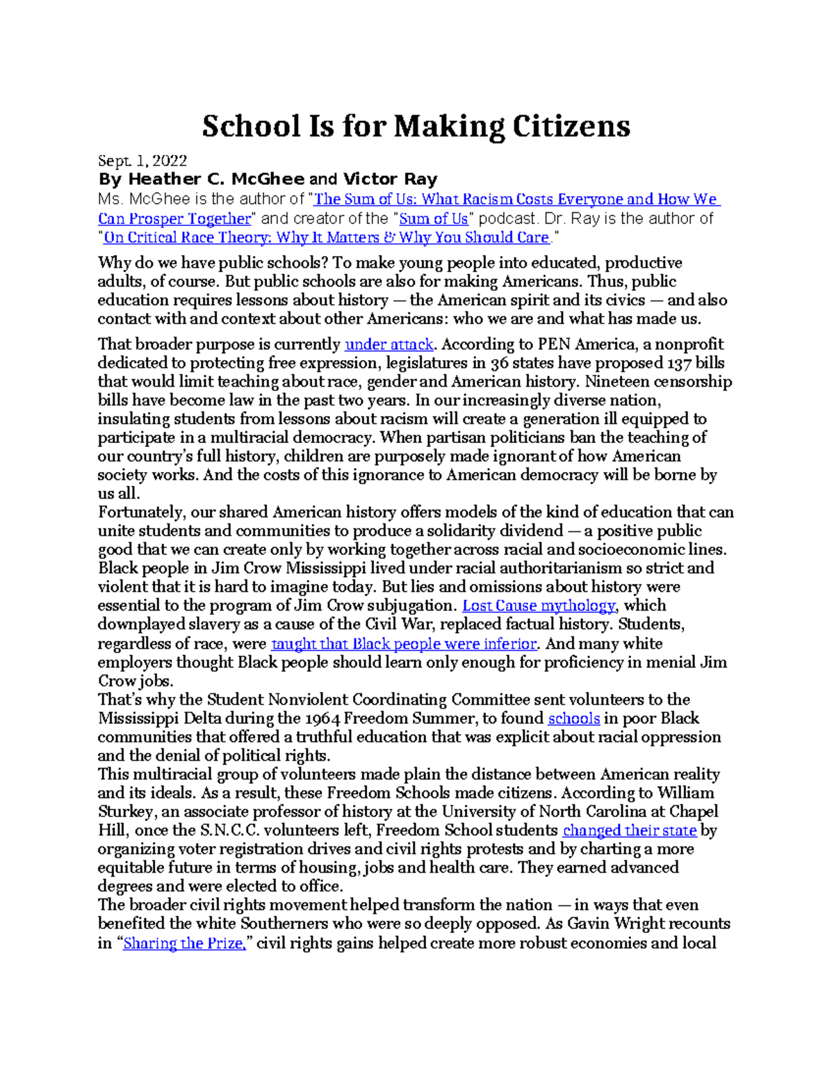 School Is for Making Citizens Article - School Is for Making Citizens ...
