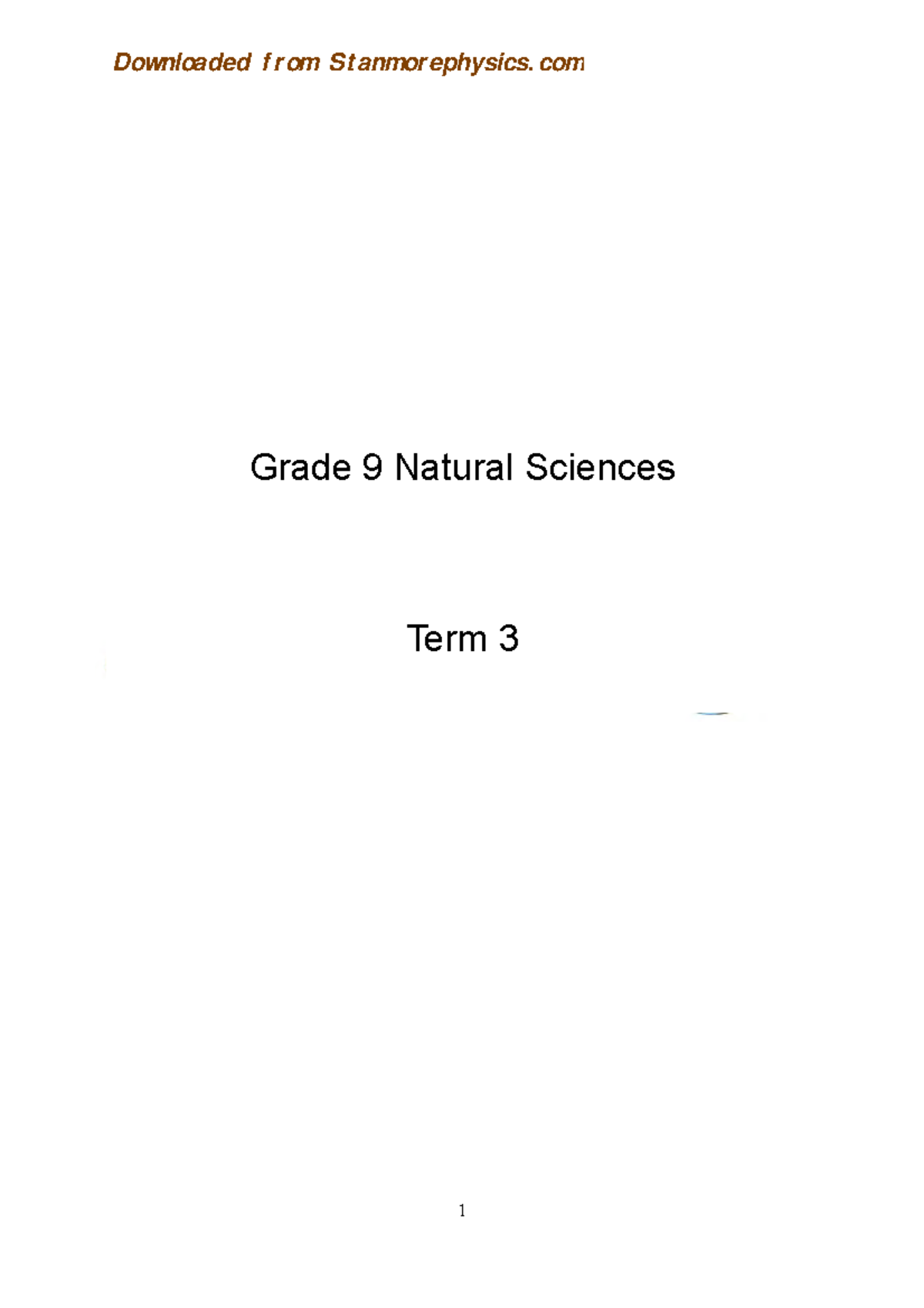 Natural Science Term 3 - Okay - Grade 9 Natural Sciences Term 3 Day 1 ...
