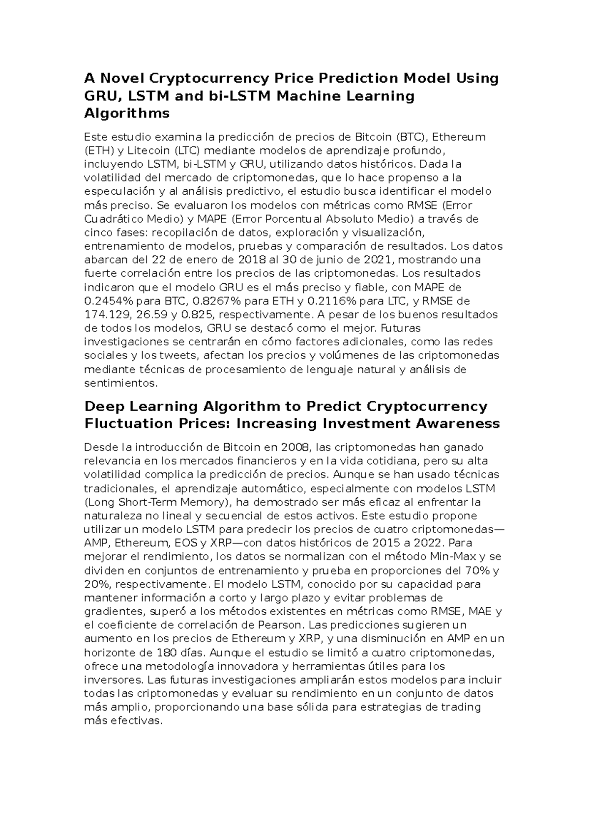 Avanze de bibliografias - A Novel Cryptocurrency Price Prediction Model ...