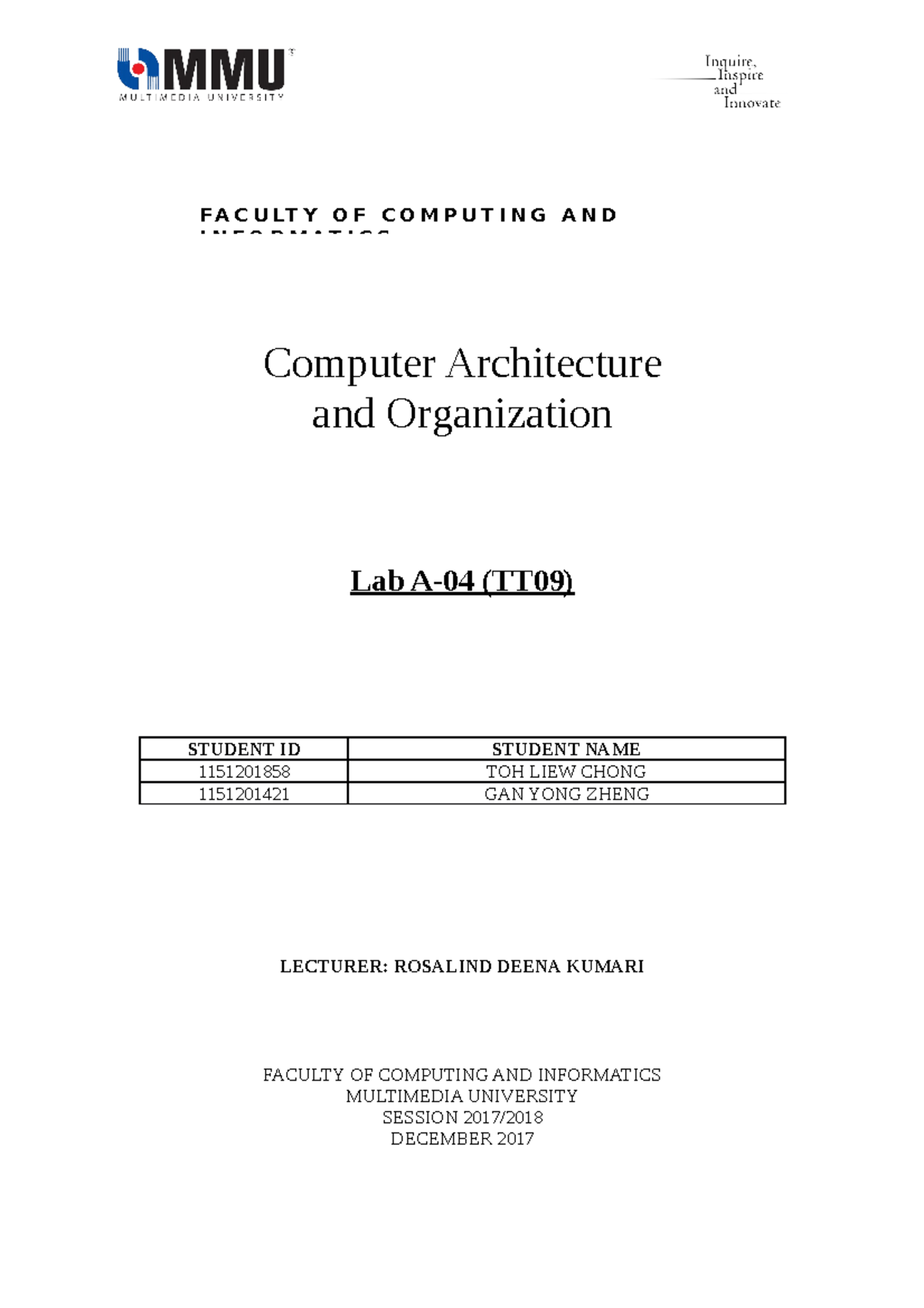 Lab 4 Questions To Do On Computer Arch - Computer Architecture and ...