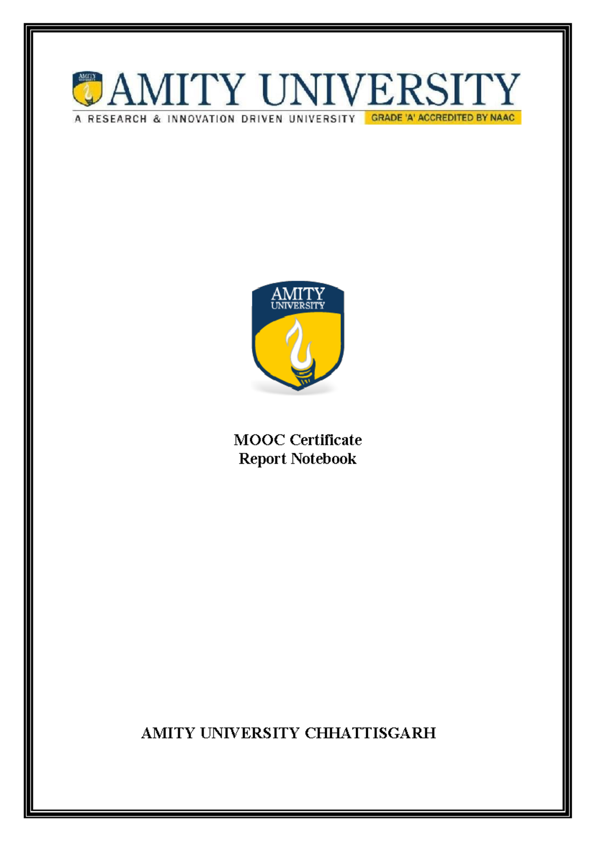 Combinepdf - no dbn - MOOC Certificate Report Notebook AMITY UNIVERSITY ...