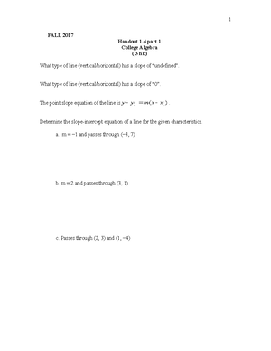 MATH 101 NOTE - Math 101 Class note - Math 101 - In-Class Notes Unit 1 ...