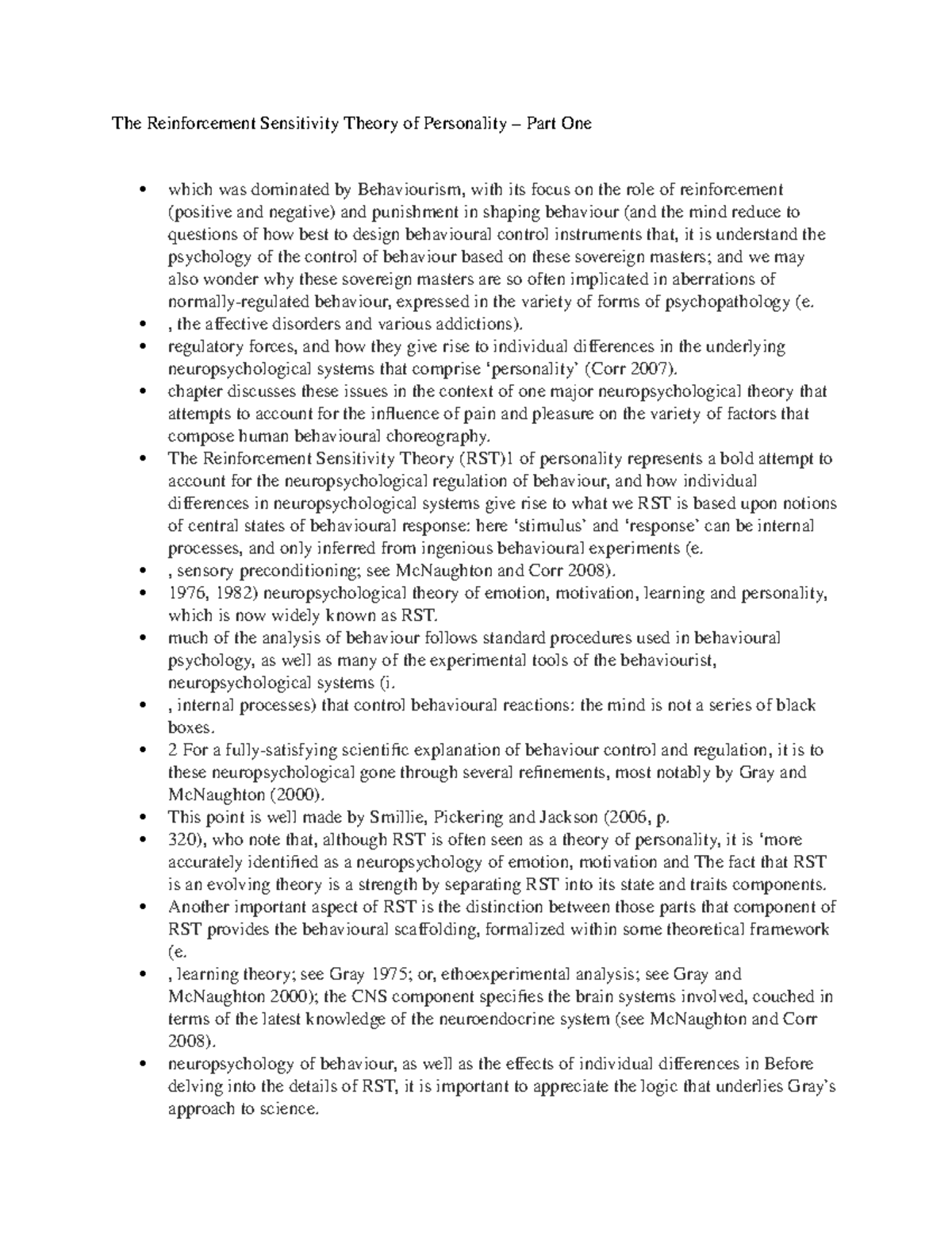 The Reinforcement Sensitivity Theory Of Personality Part One The Affective Disorders And