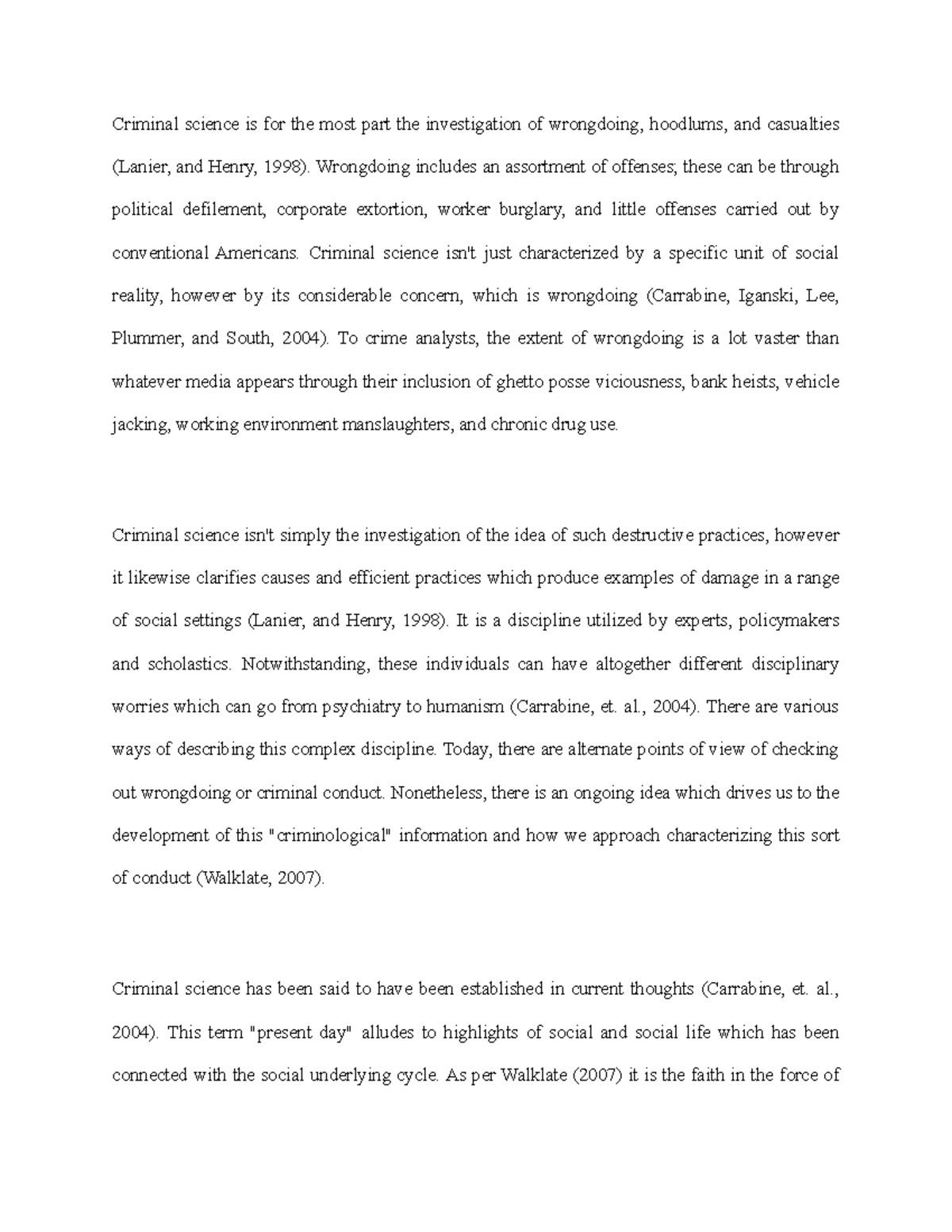 Essential Criminology, Research Paper Example - Criminal science is for ...
