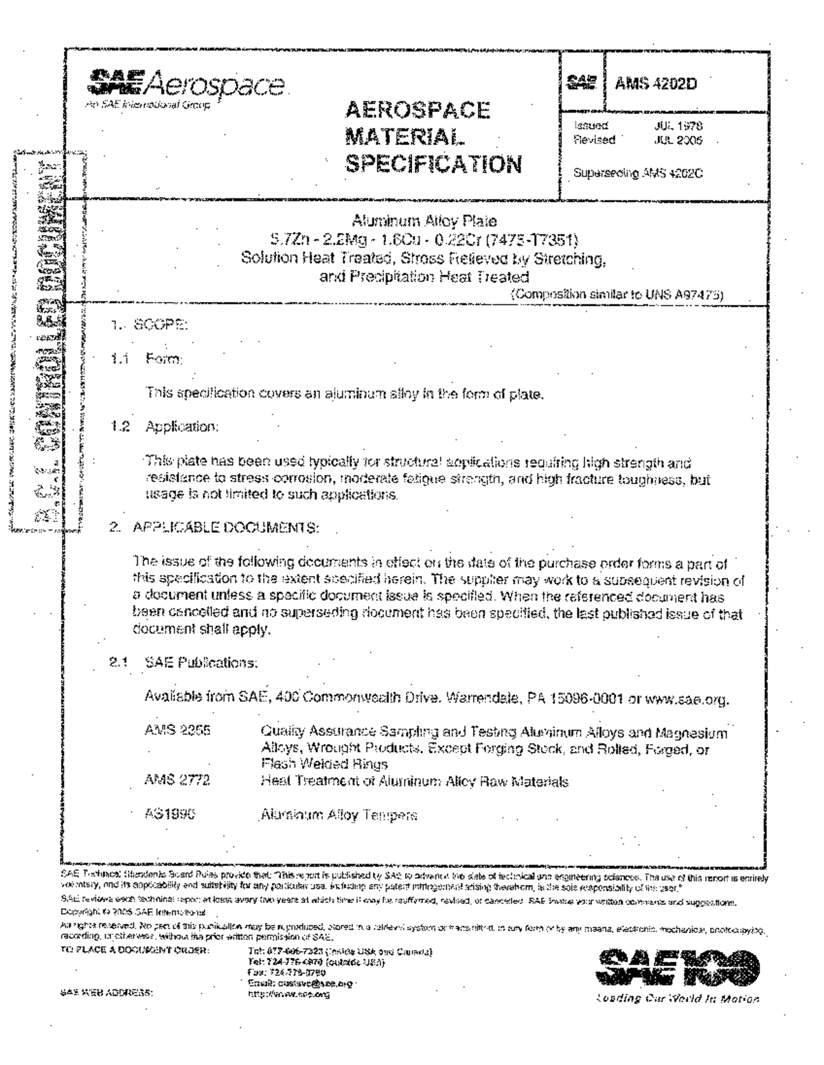 AMS 2402 D - AMS Standard Rev D - SAE (Aerospace AMS 4202D An SAE ...
