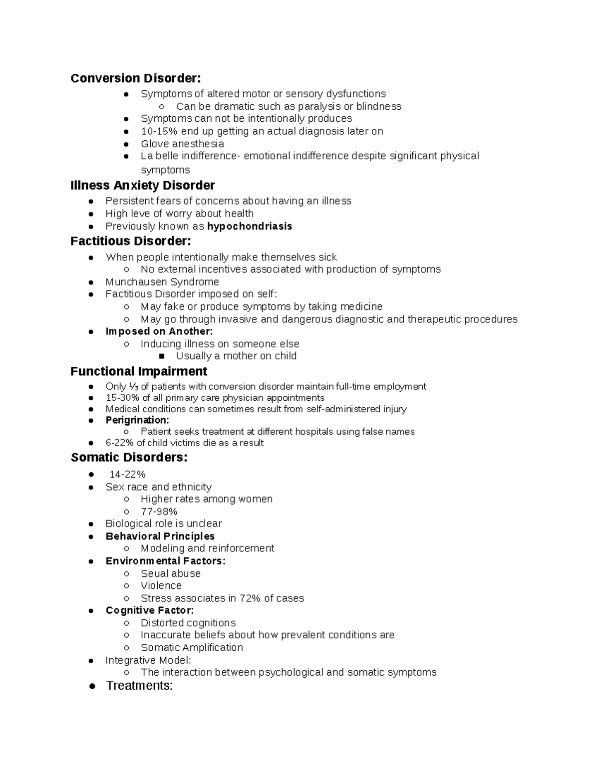 Abnormal psych chapter 1 notes-5 - Conversion Disorder: Symptoms of ...
