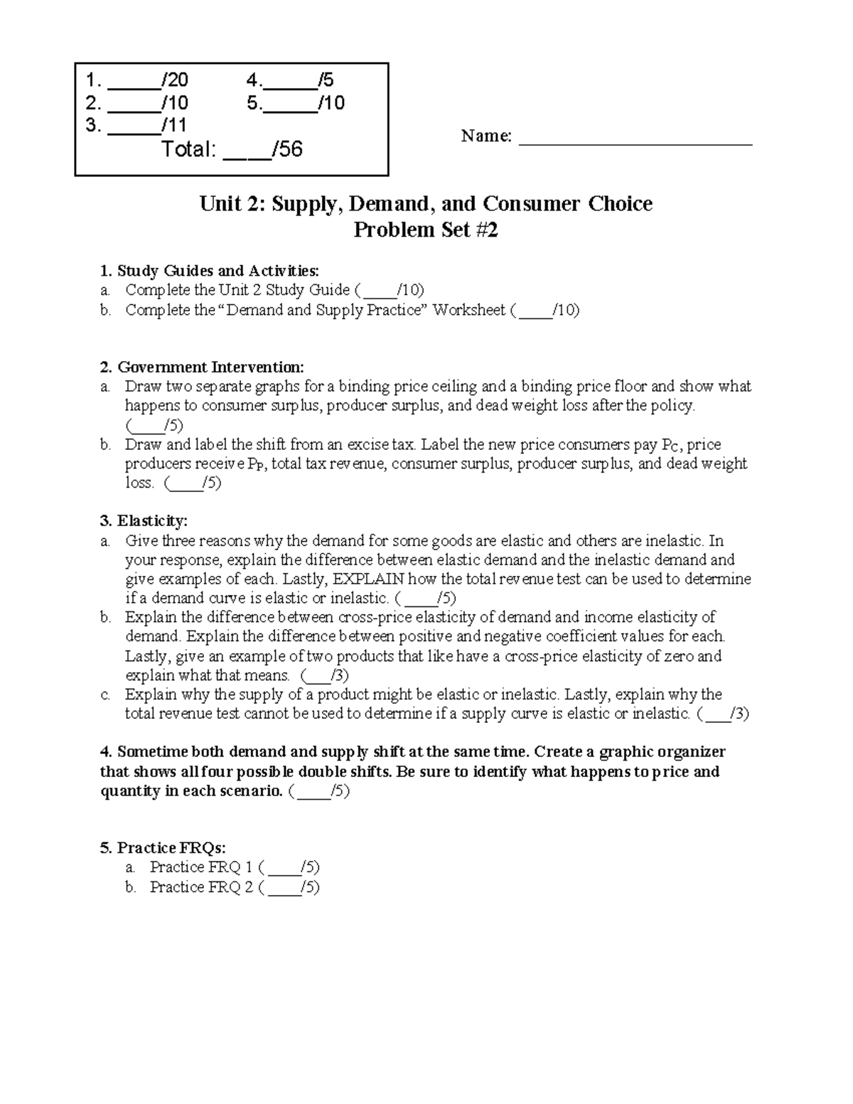 File 34 - Macro/Micro - Name: ________________________ Unit 2: Supply ...