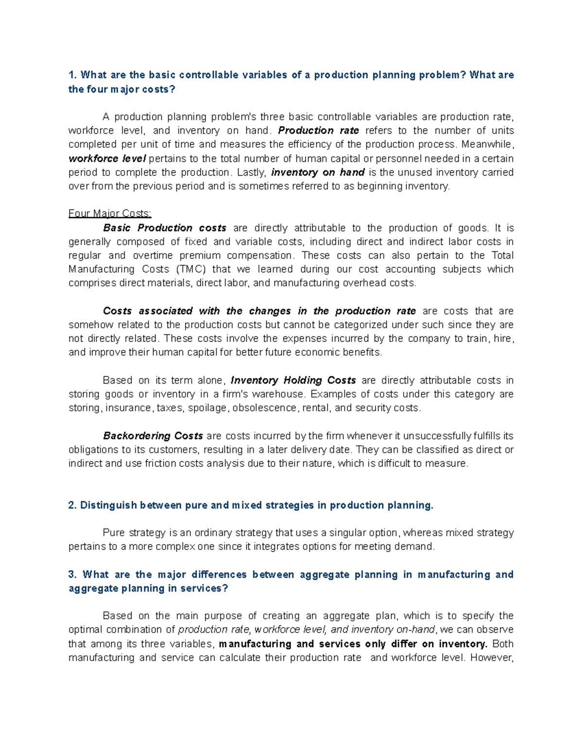 Chapter 8 Sales and Operations Planning - What are the basic ...