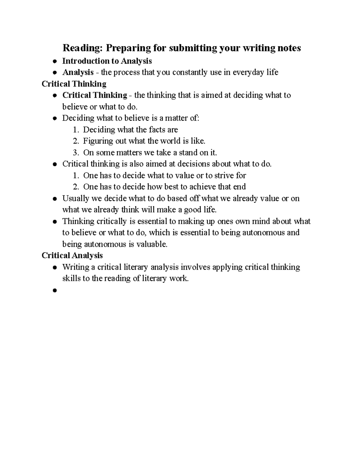 Module 1 Notes - Reading: Preparing for submitting your writing notes ...