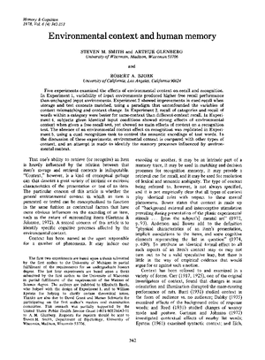 Environmental context dependent memory - Psychonomic Bulletin & Review ...