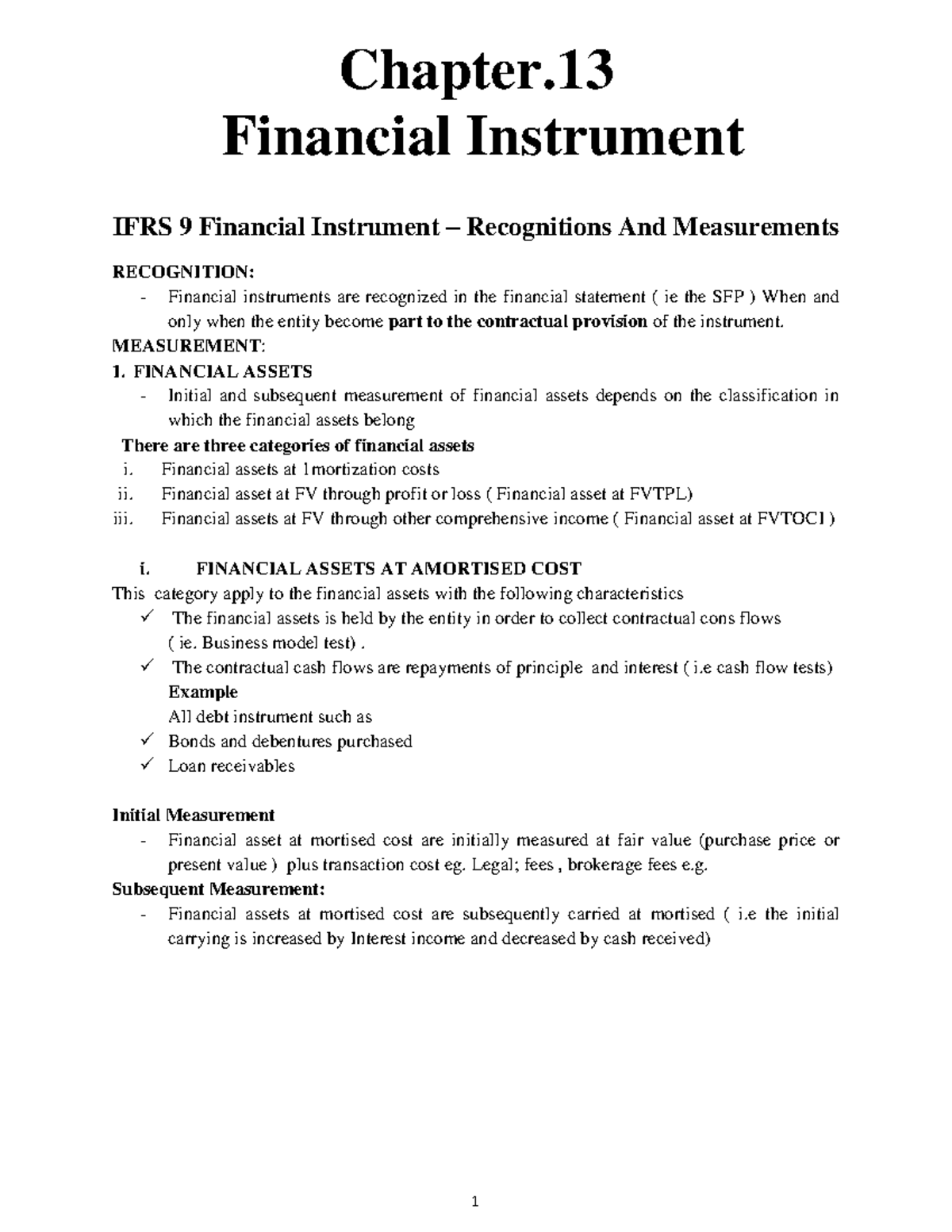 IFRS 9 Financial Instrument-2 - Chapter. Financial Instrument IFRS 9 Financial Instrument ...