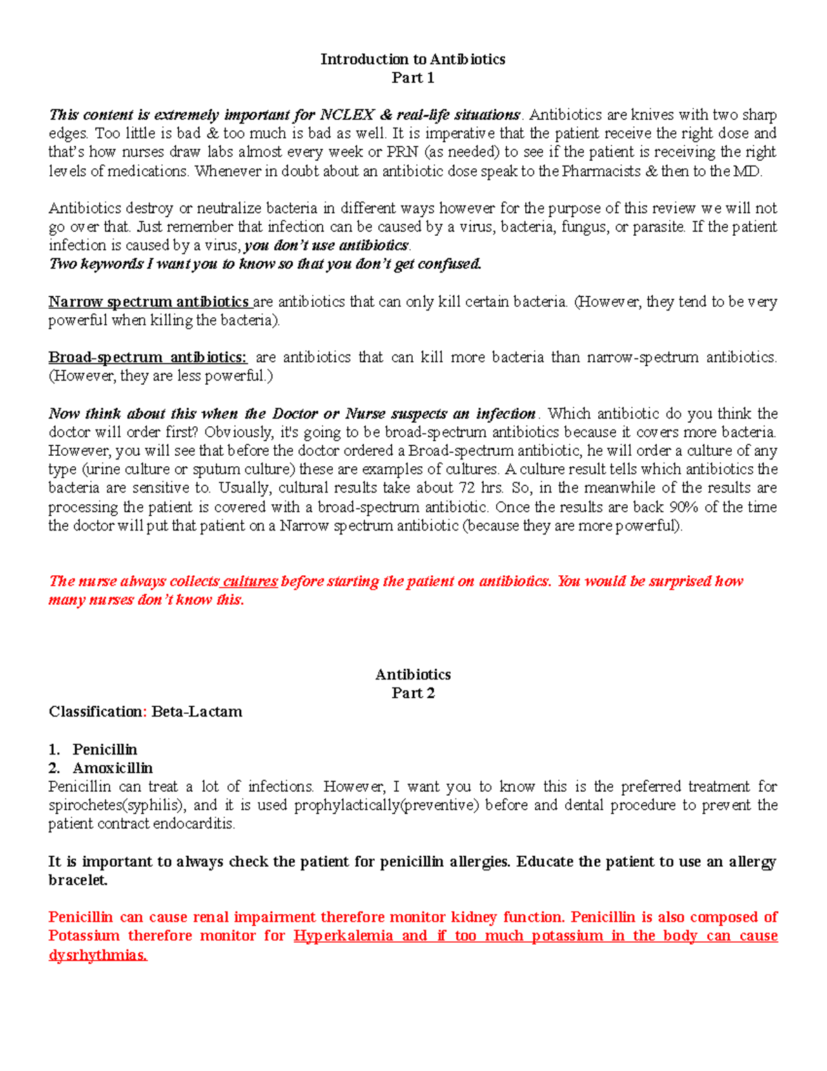 Antibiotics - Introduction to Antibiotics Part 1 This content is ...