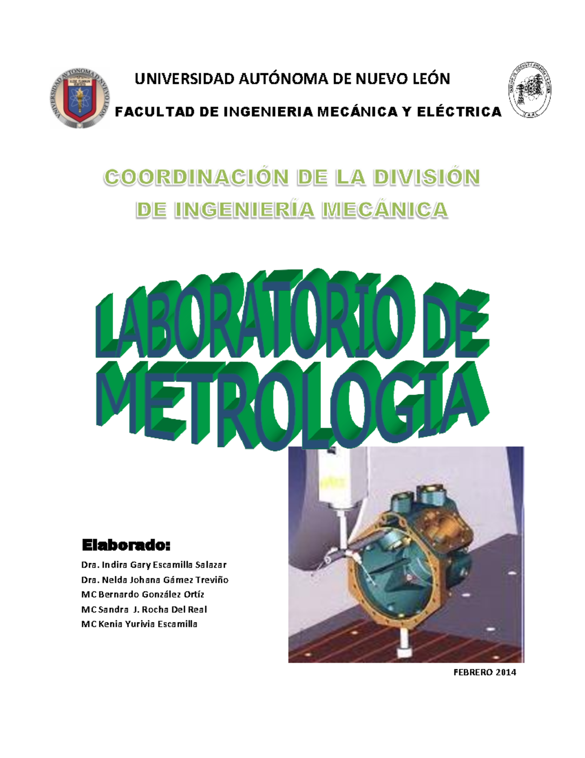 Practica 6 Metrologia - Reoaso - UNIVERSIDAD AUT”NOMA DE NUEVO LE”N FACULTAD DE INGENIERIA MEC ...