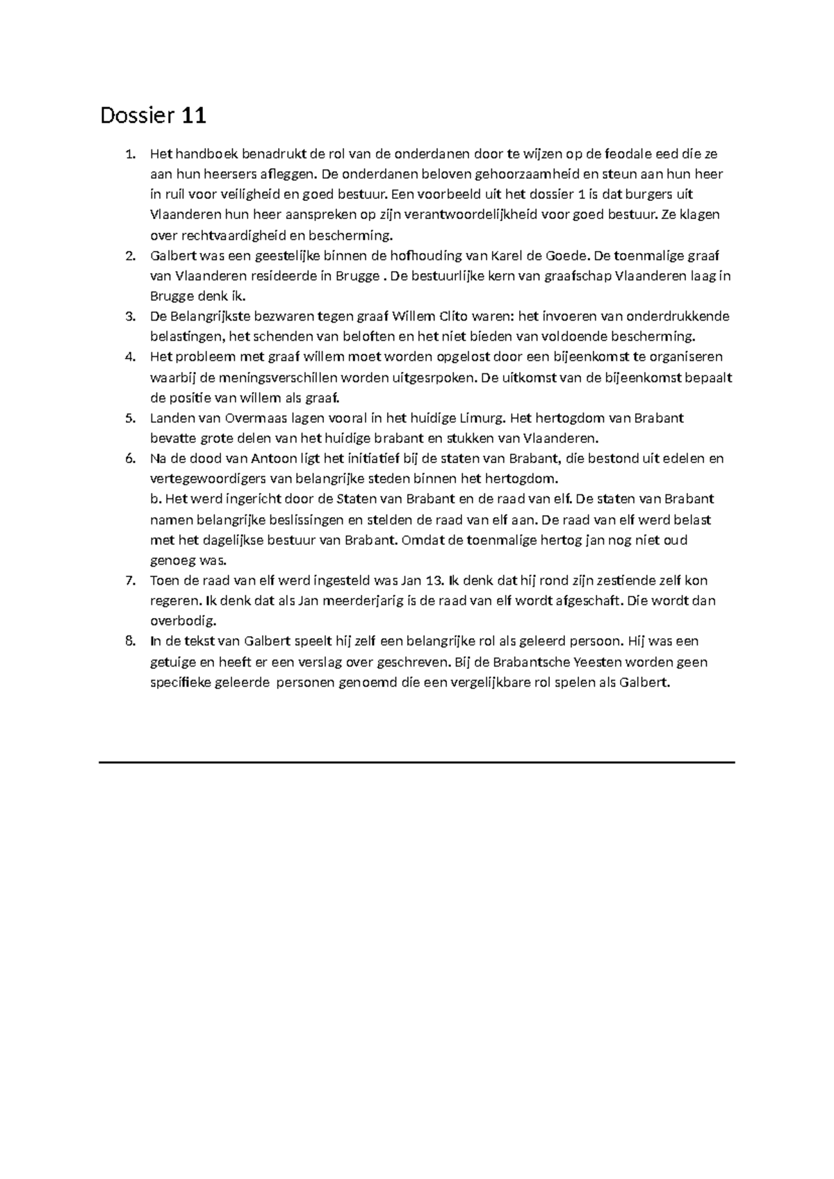 Dossier 11 MG - Dossier 11 1. Het handboek benadrukt de rol van de ...