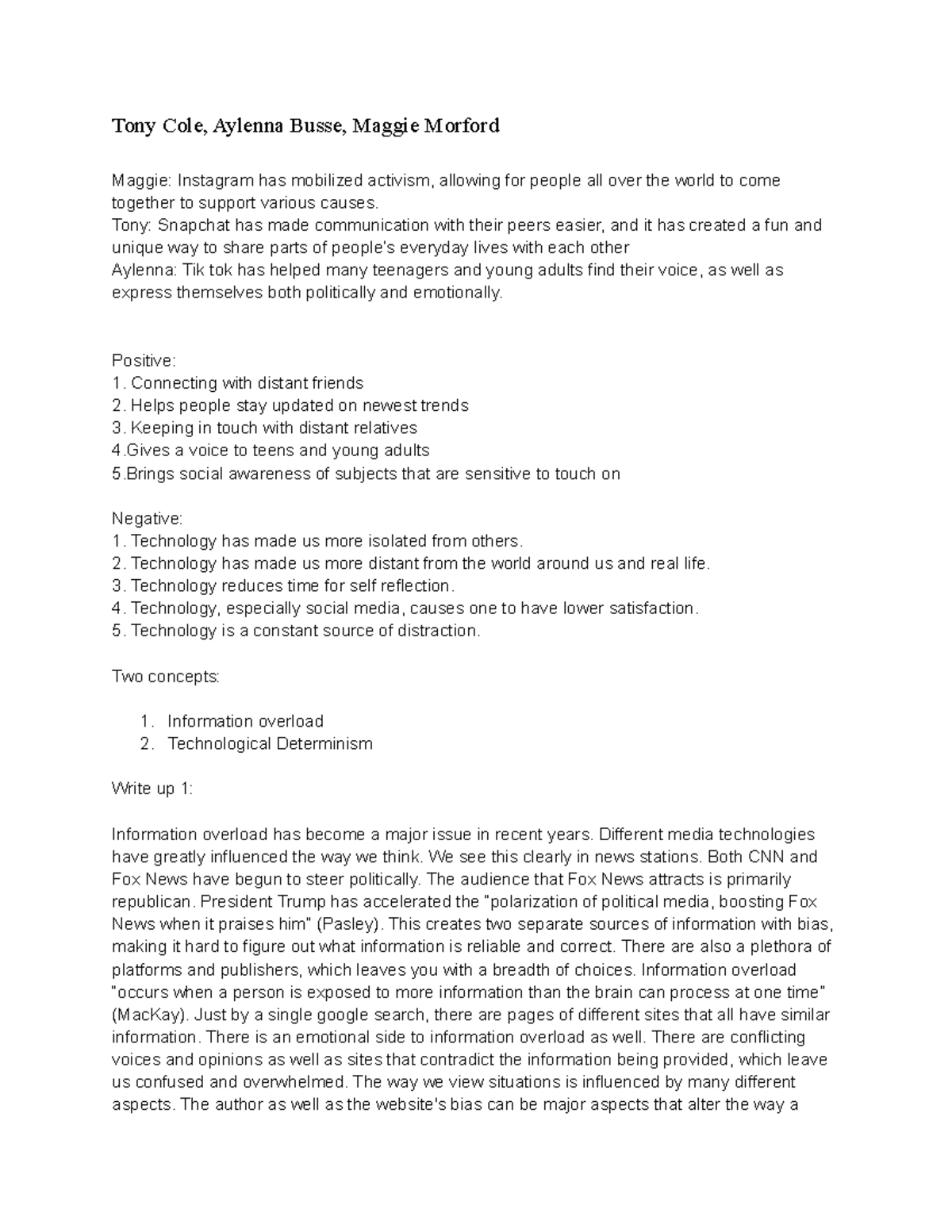 Wr 121 Group activity 1 - Tony Cole, Aylenna Busse, Maggie Morford ...