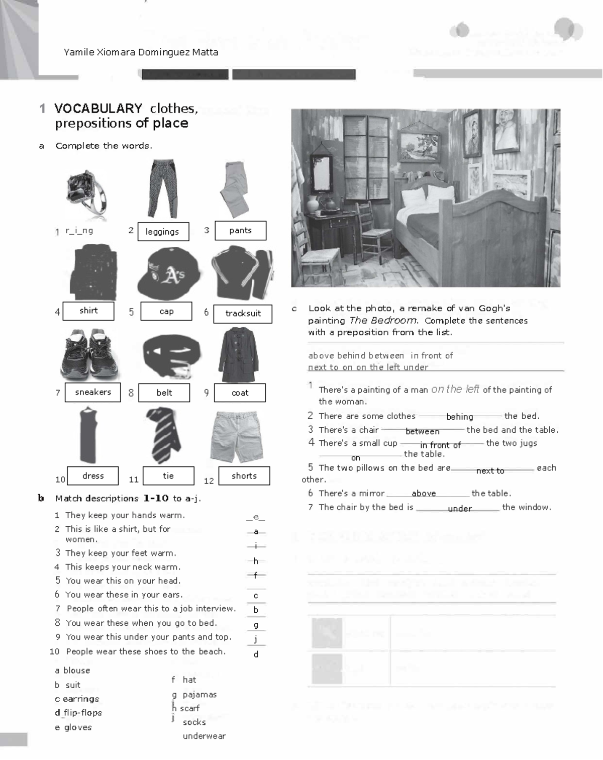 Week 3 present continuous - ••• • I 1 VOCABULARY clothes, prepositions ...