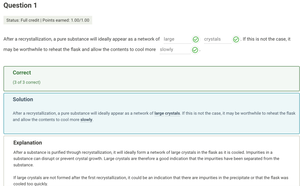 Pre-Lab Quiz - Purification and Analysis of Organic Compounds - CHE ...