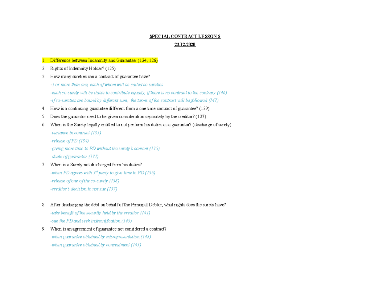 Special Contract Concept.23 - SPECIAL CONTRACT LESSON 5 23. Difference ...