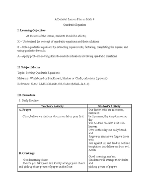 A Detailed Lesson Plan in ED204 - A Detailed Lesson Plan in ED Prepared ...