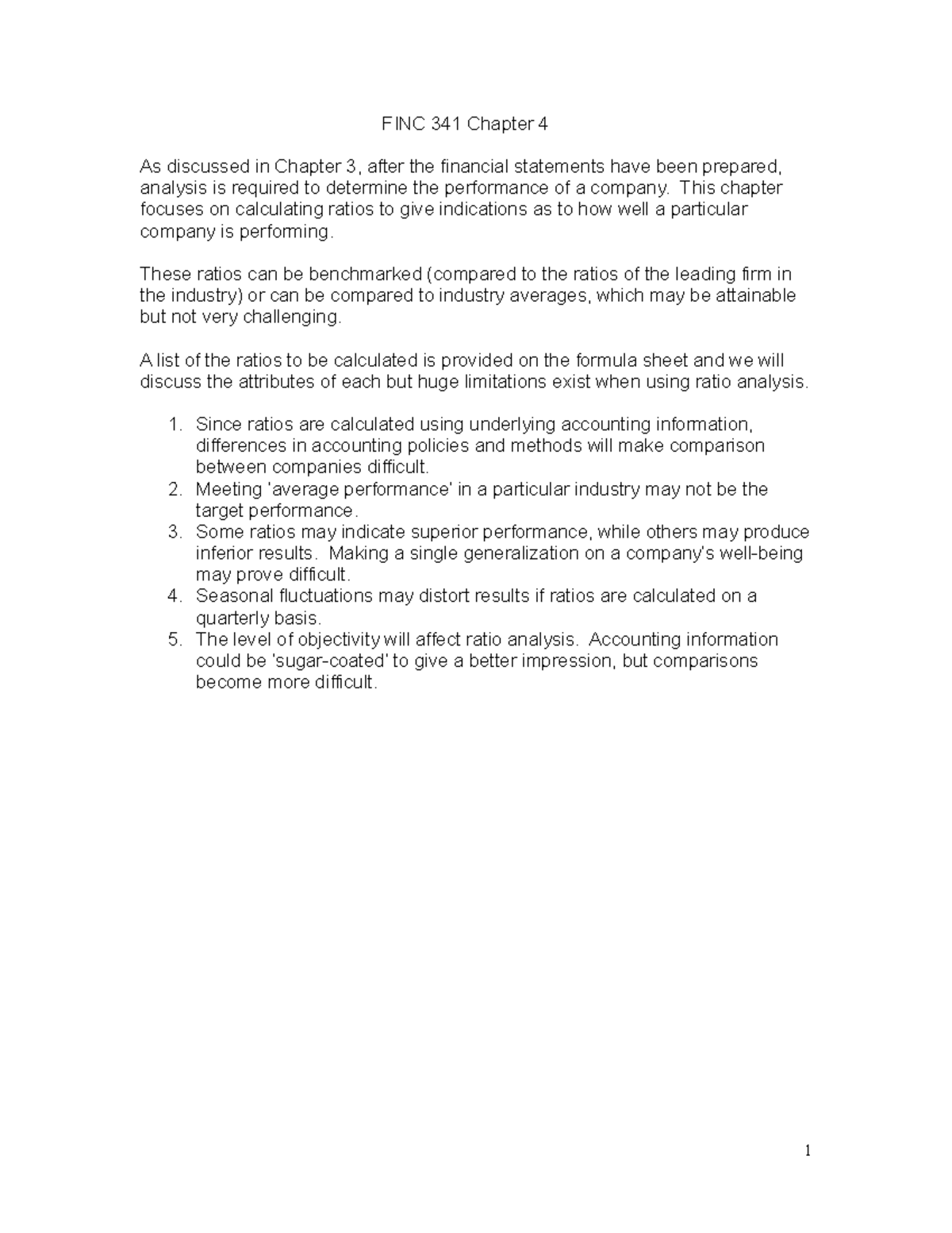 Chapter 4 Lecture - FINC 341 Chapter 4 As discussed in Chapter 3, after ...