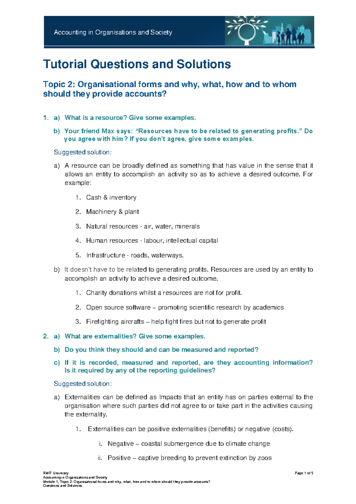 Module 1 Topic 2 Tutorial Questions and Solution-dot points ...