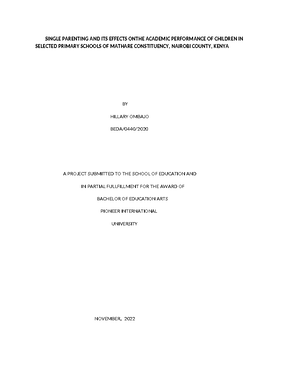 Components of a research proposal - i TABLE OF CONTENTS DECLARATION ...