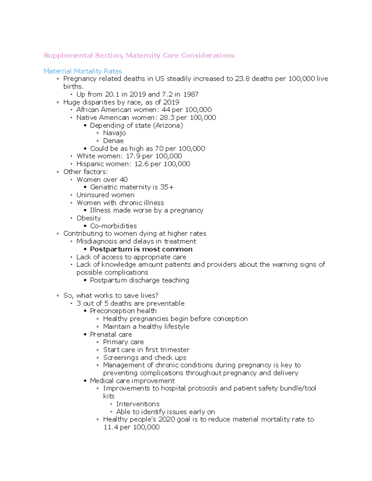 PEDS quiz 1 Chapters 4, 5, 12 - Supplemental Section, Maternity Care ...