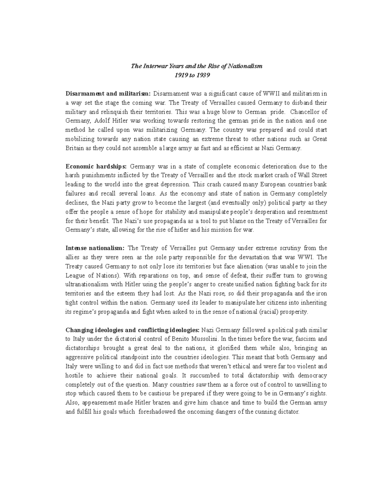 Interwar Years Social studies 20-1 - The Interwar Years and the Rise of ...