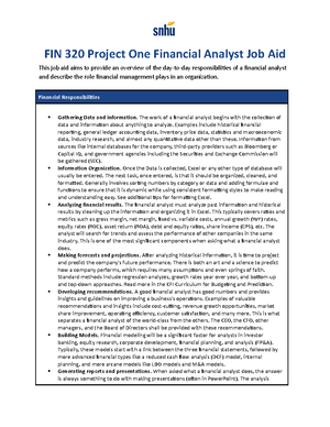 FIN 320 4-2 Case Study - 4-2 Case Study: Assessing a Company's Future ...