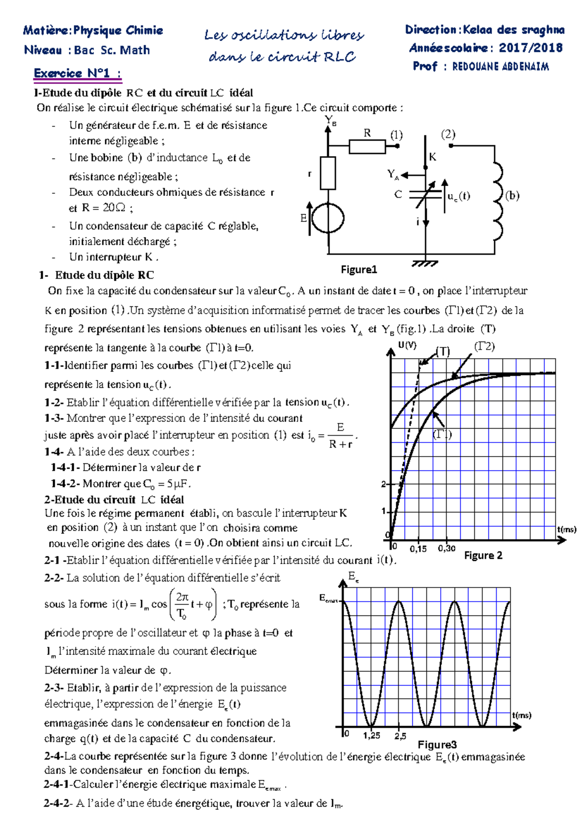 Le-circuit-RLC-libre compressed - nouvelle origine des dates choisira ...