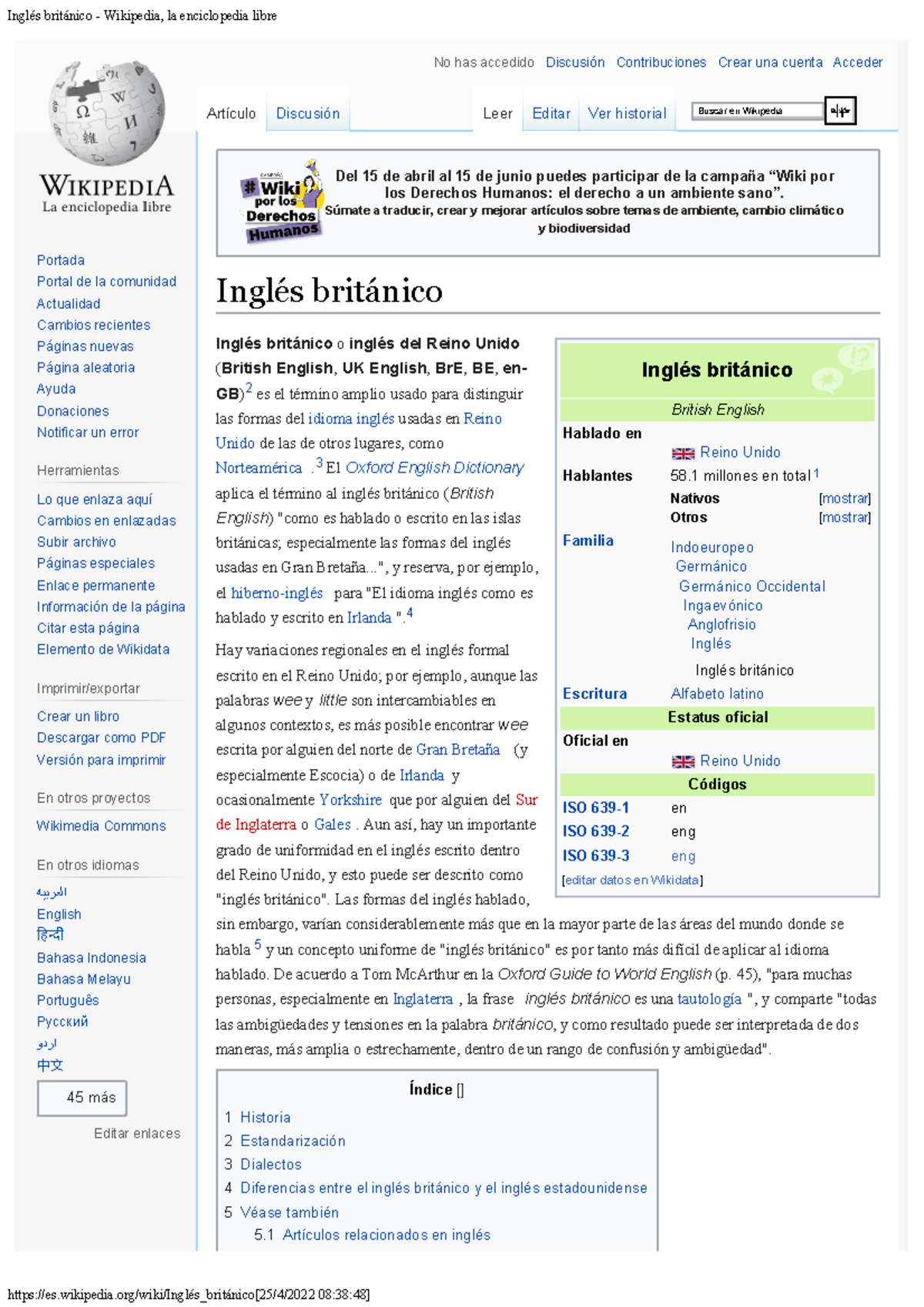 Inglés británico - Wikipedia, la enciclopedia libre - Inglés británico ...