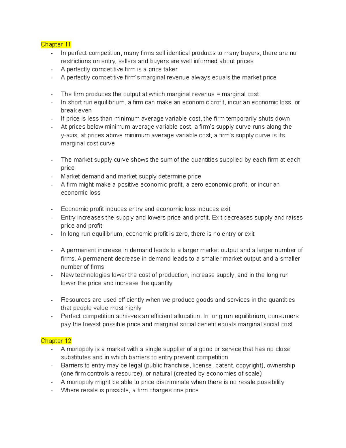 Chapters 11-14, 17 - Textbook material - Chapter 11 - In perfect ...