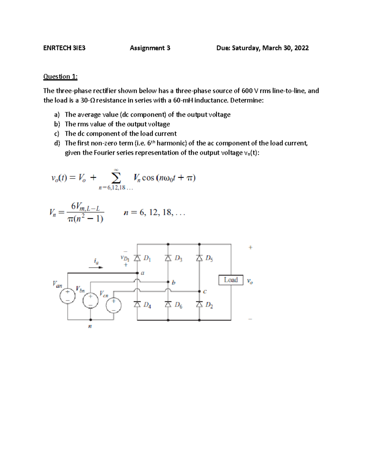 Assignment 3 - Practice questions for class - ENRTECH 3IE3 Assignment 3 ...