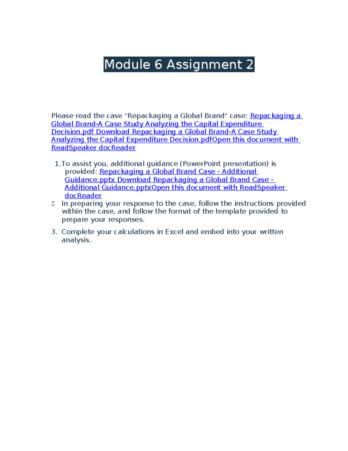 Module 6 Assignment 2 - good - Module 6 Assignment 2 Please read the ...