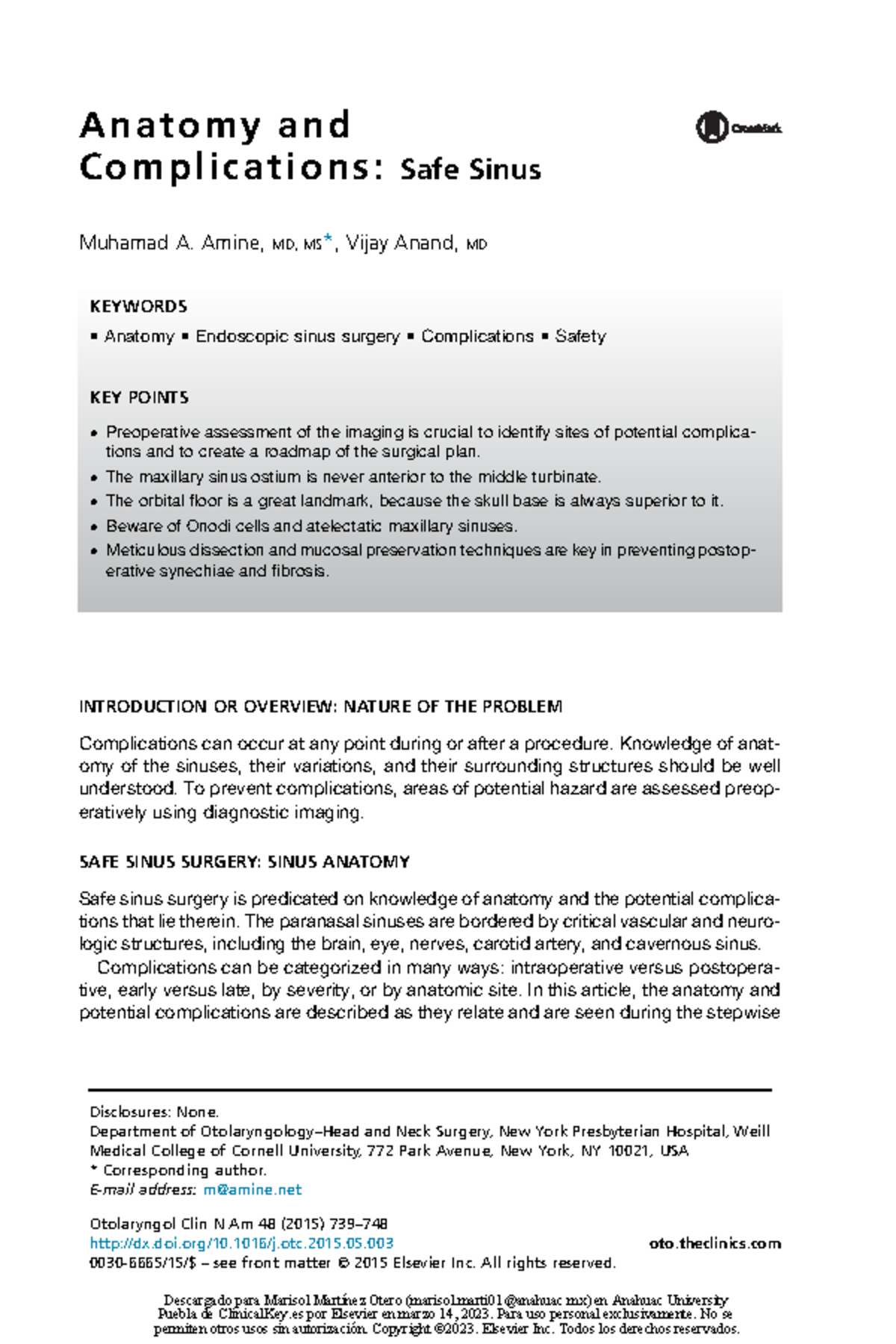 Anatomy and complications safe sinus - A n a t o m y an d C o m p l i c a t i o n s : Safe Sinus ...