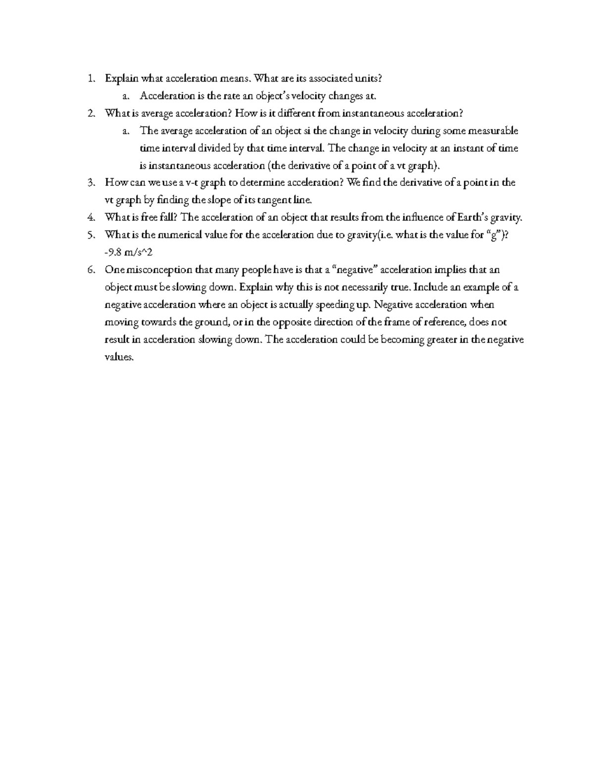 Chapter 3 Acceleration - Studocu