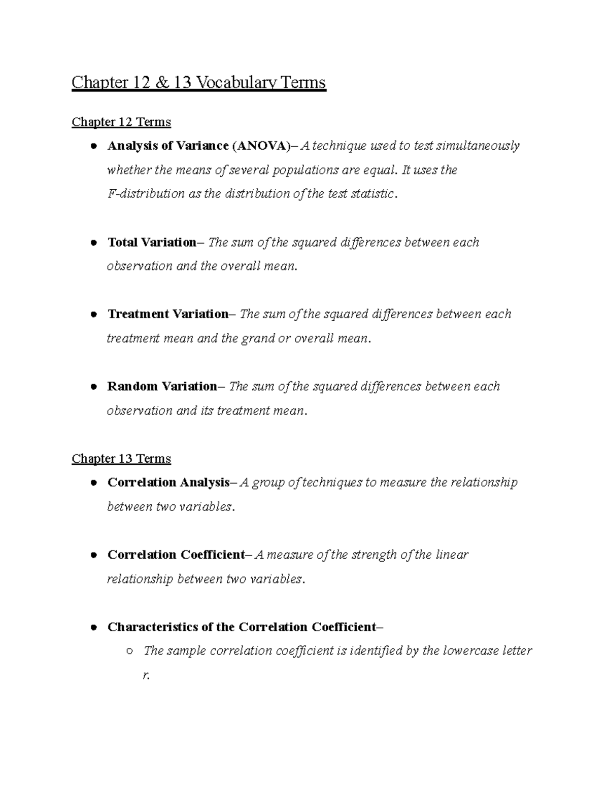Chapter 12, 13 Vocabulary Terms - Chapter 12 & 13 Vocabulary Terms ...